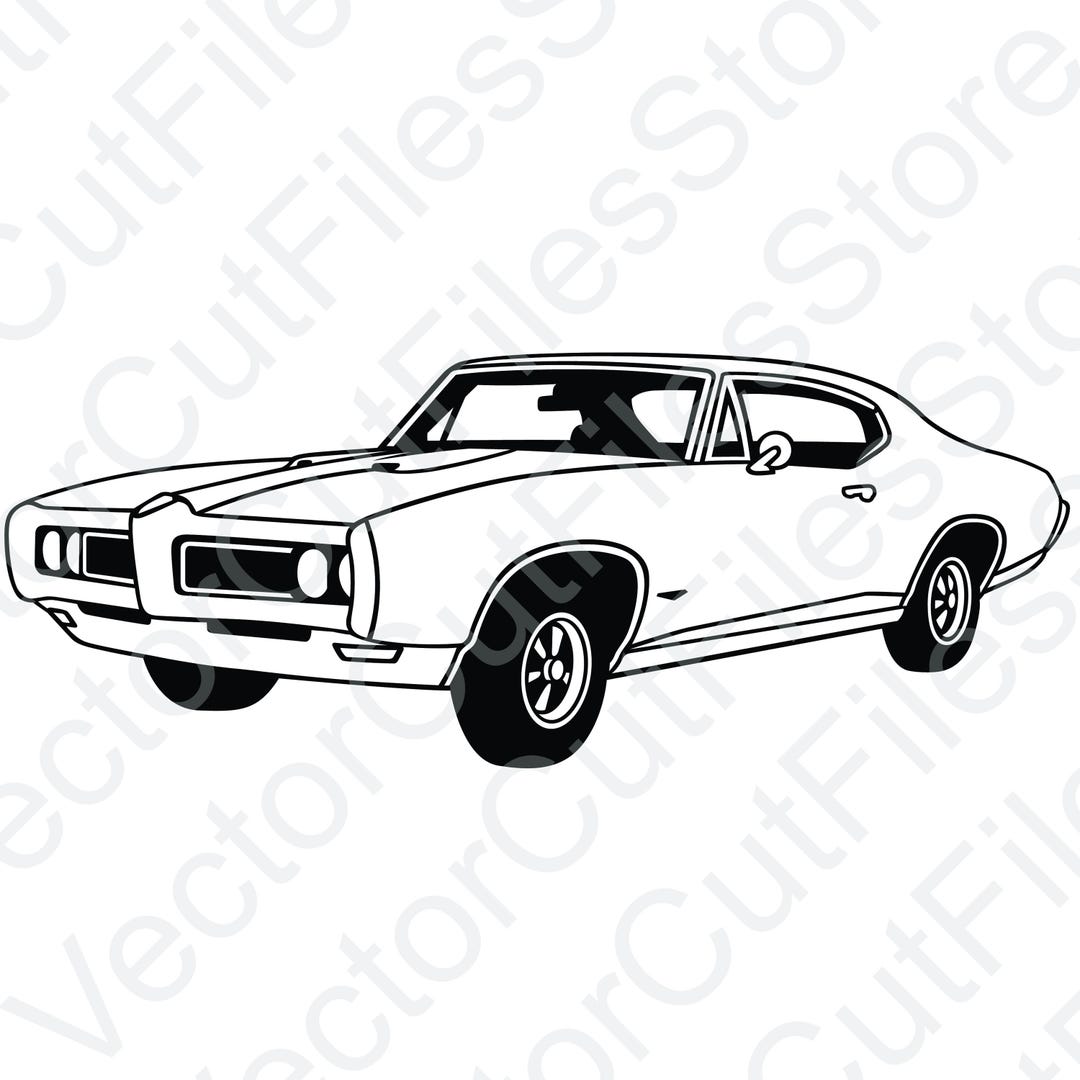 Pontiac GTO 1968 Angled View Vector Cut File - Etsy