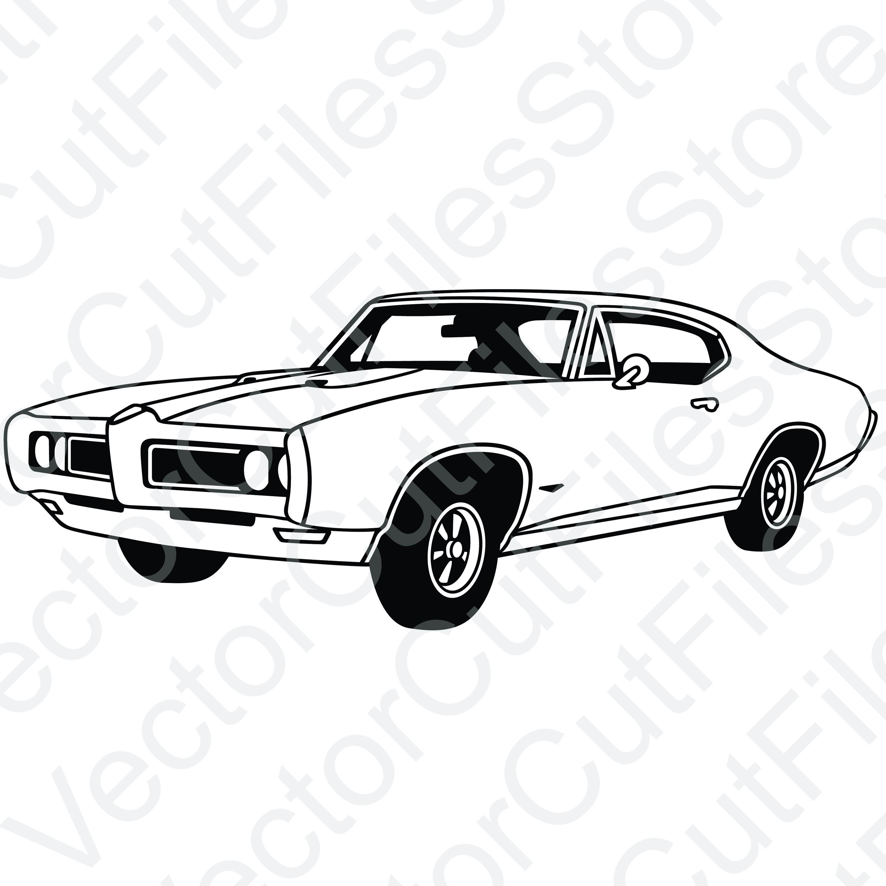 Pontiac GTO 1968 Angled View Vector Cut File - Etsy
