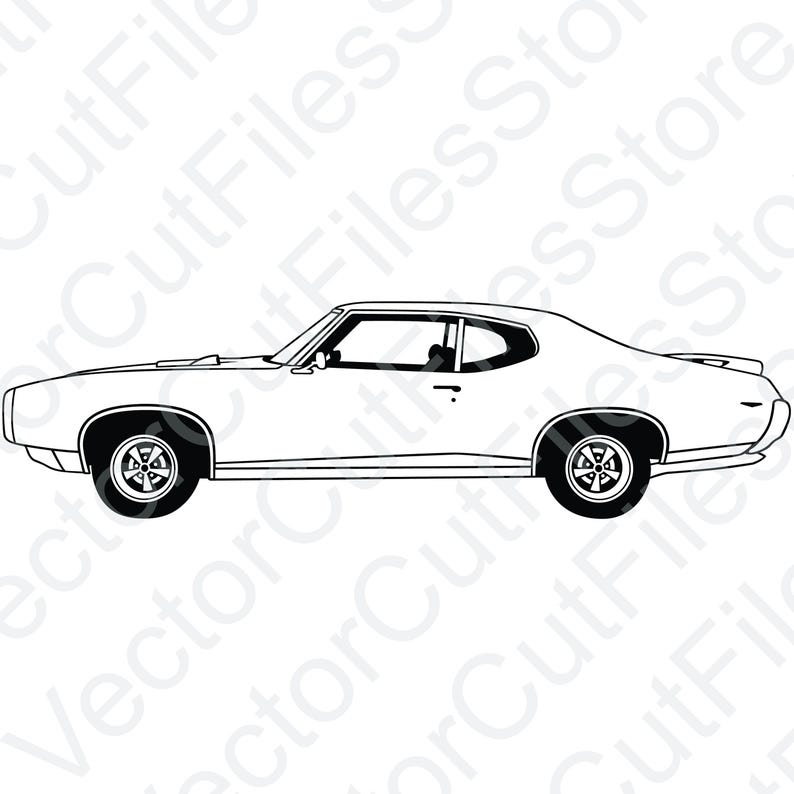 Pontiac GTO 1969 Side View Vector Cut File - Etsy