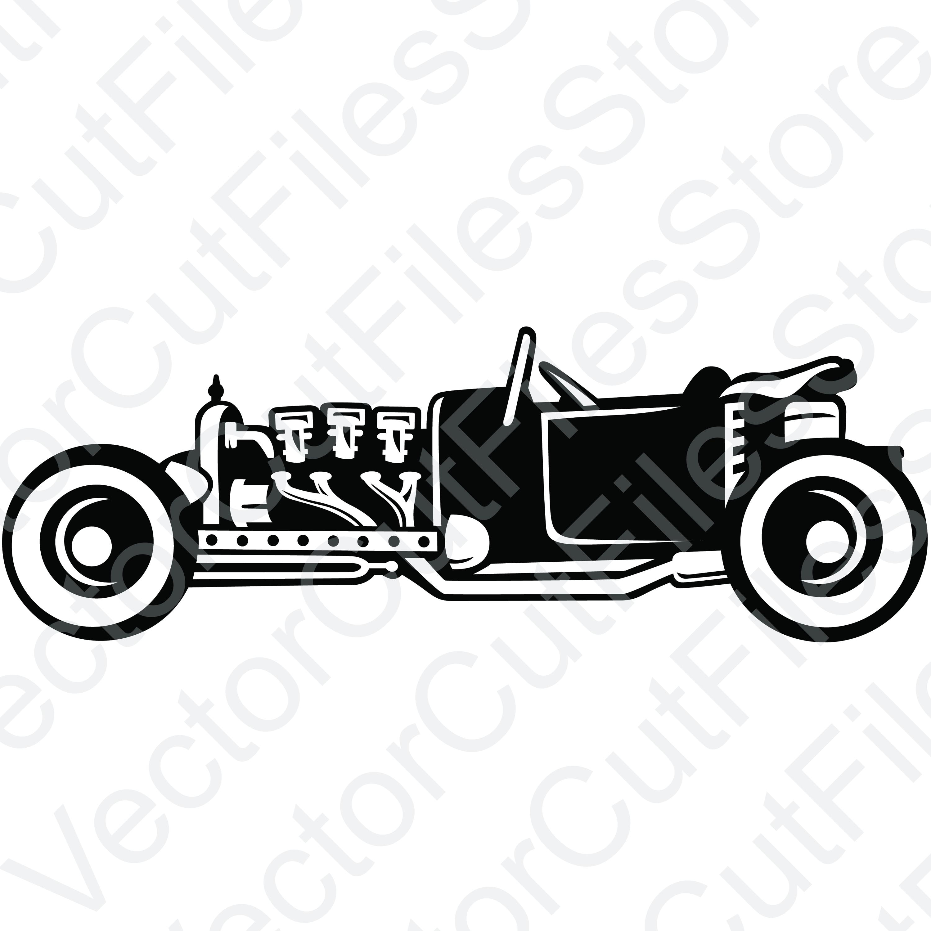 T Bucket Hot Rod Clip Art