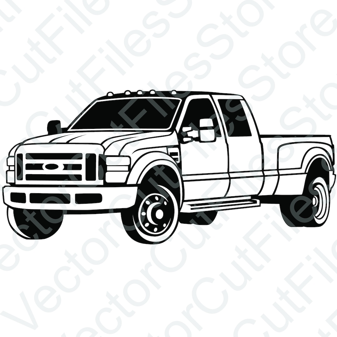 Ford Super Duty Dually Angled Vector Cut File - Etsy