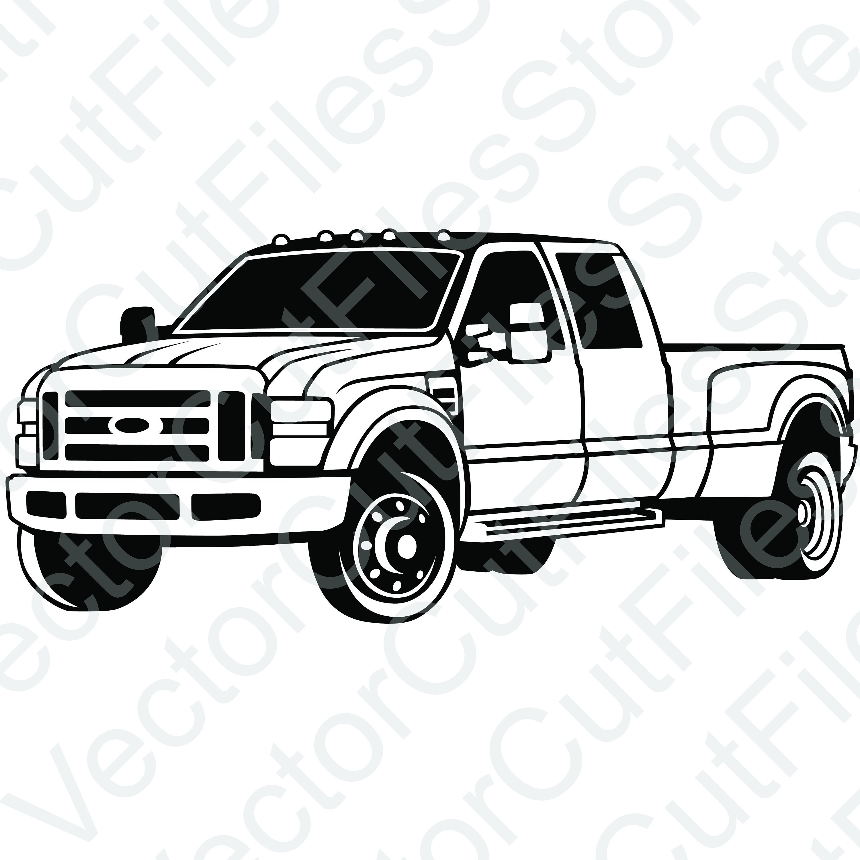 Ford Super Duty Dually Angled Vector Cut File - Etsy