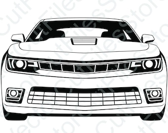 Chevrolet Camaro 2014 ZL1 Front View Vector Cut File - Etsy