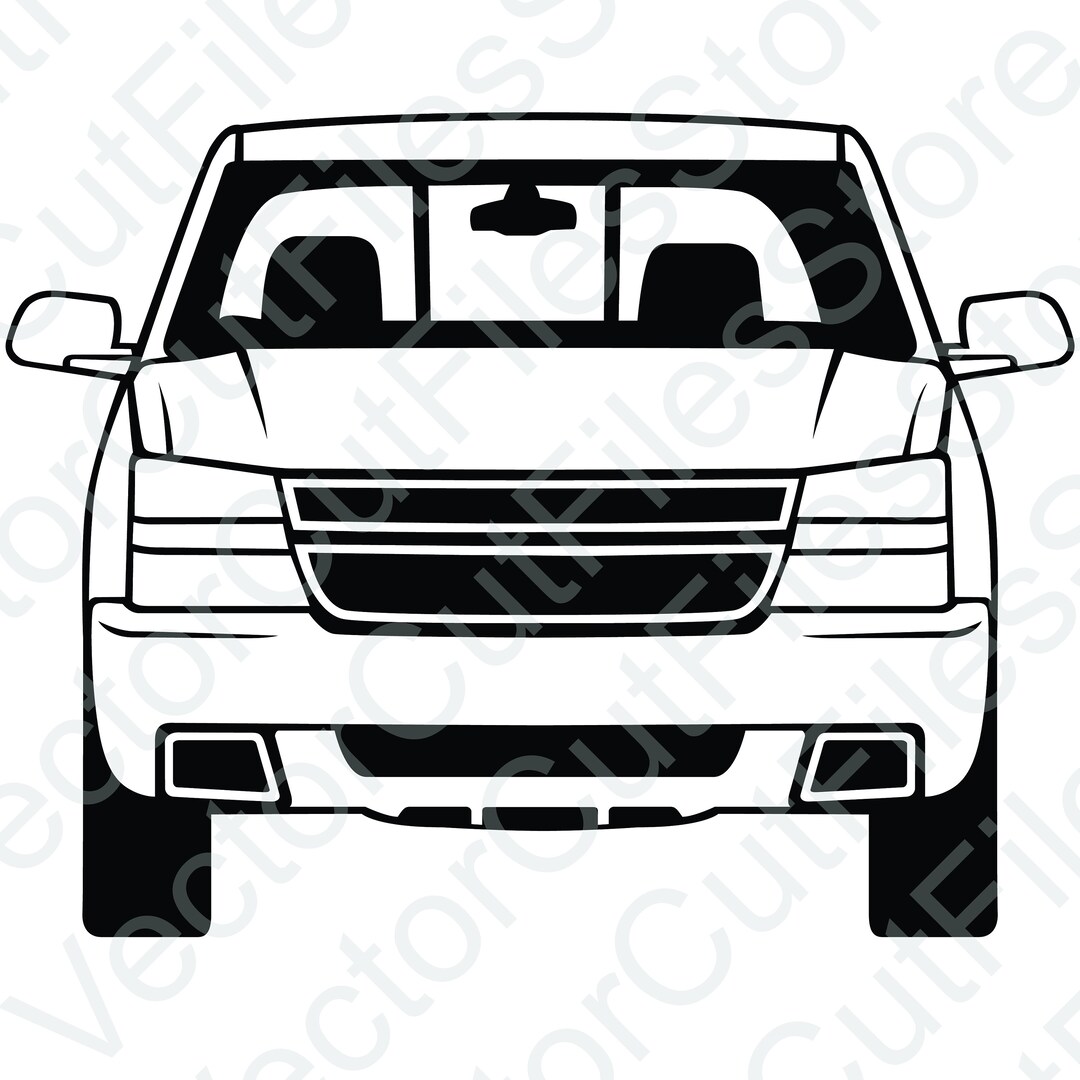 Chevrolet Silverado 2006 Front View Vector Cut File - Etsy