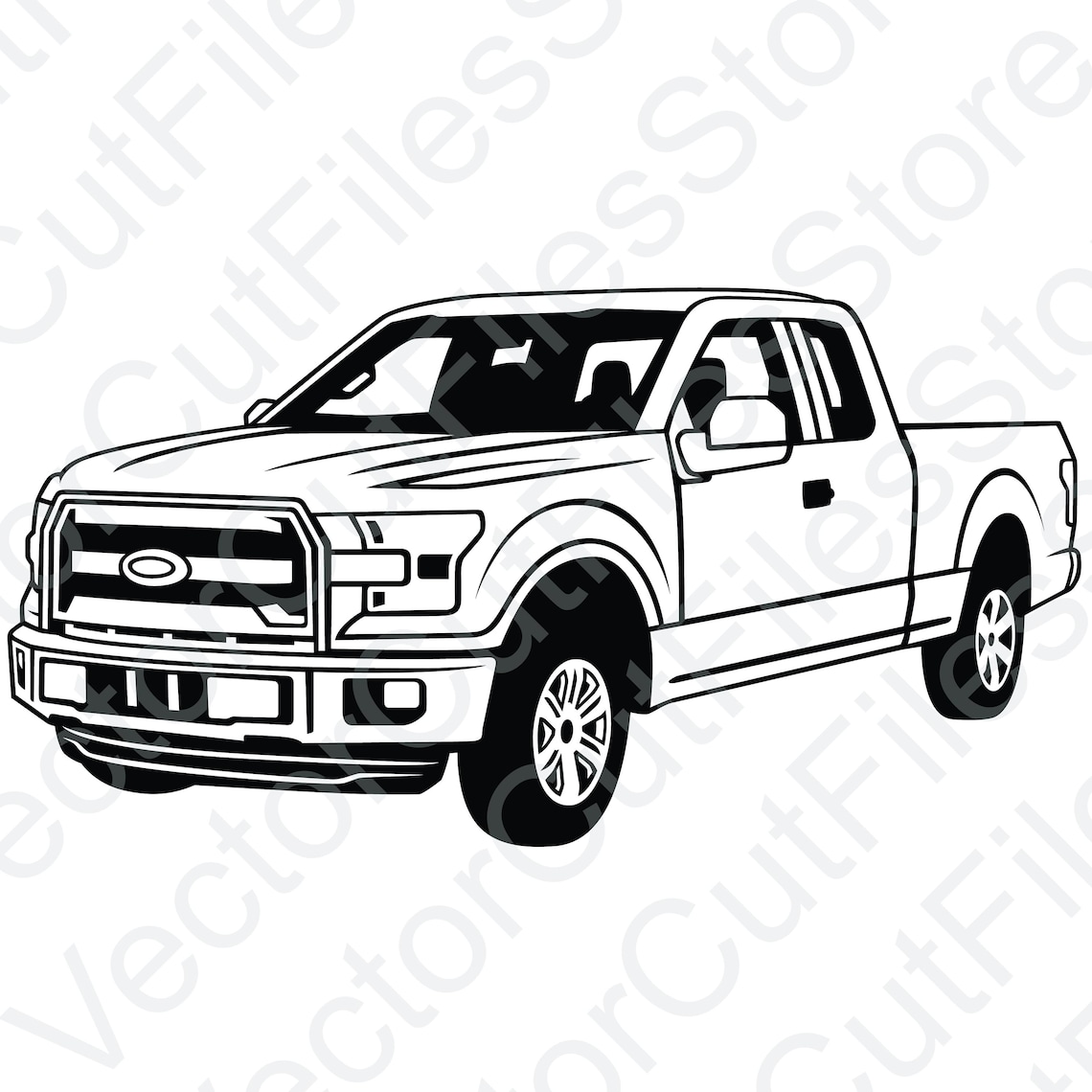 Ford F150 XL 2016 Angled View Vector Cut File - Etsy