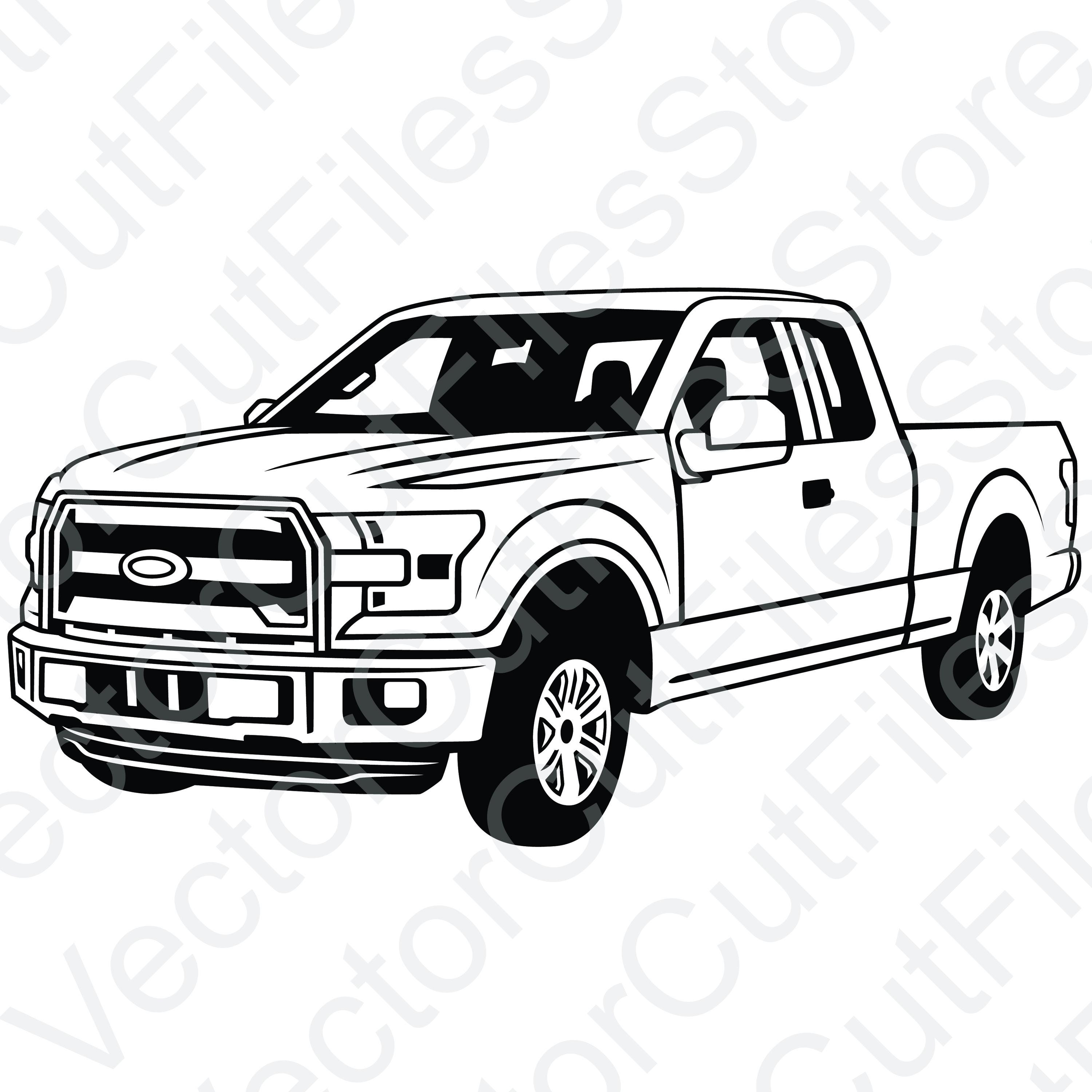 Ford F150 XL 2016 Angled View Vector Cut File - Etsy