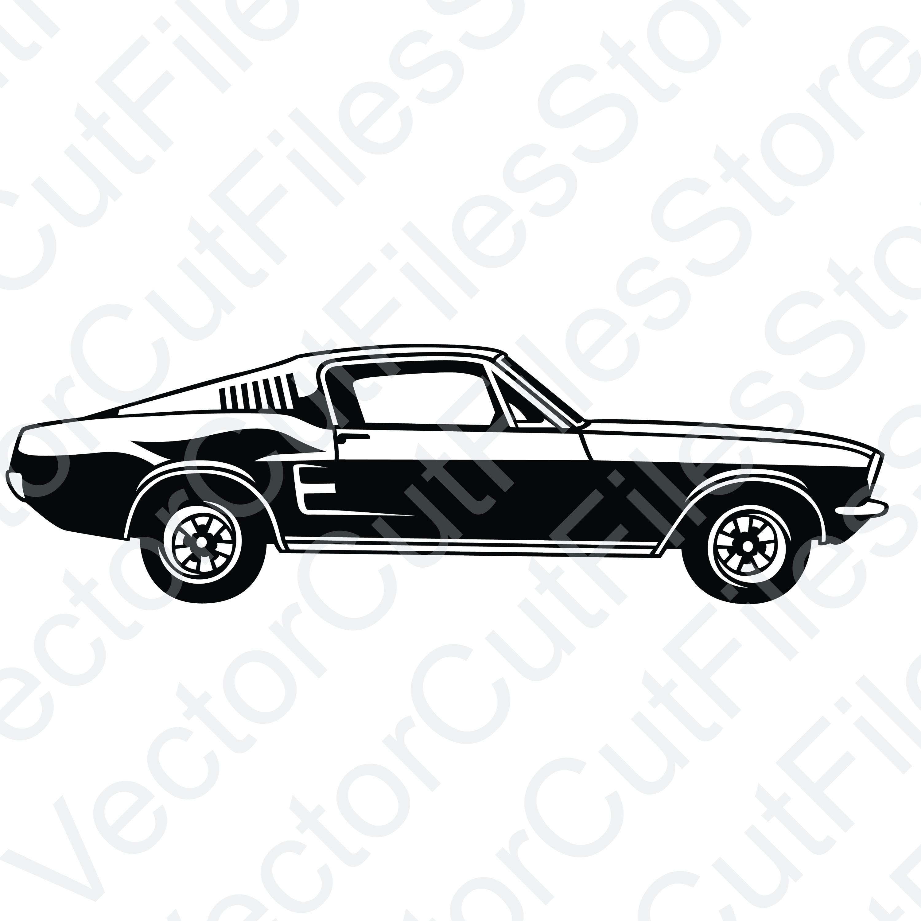 Ford Mustang 1967 GT Side View Vector Cut File - Etsy