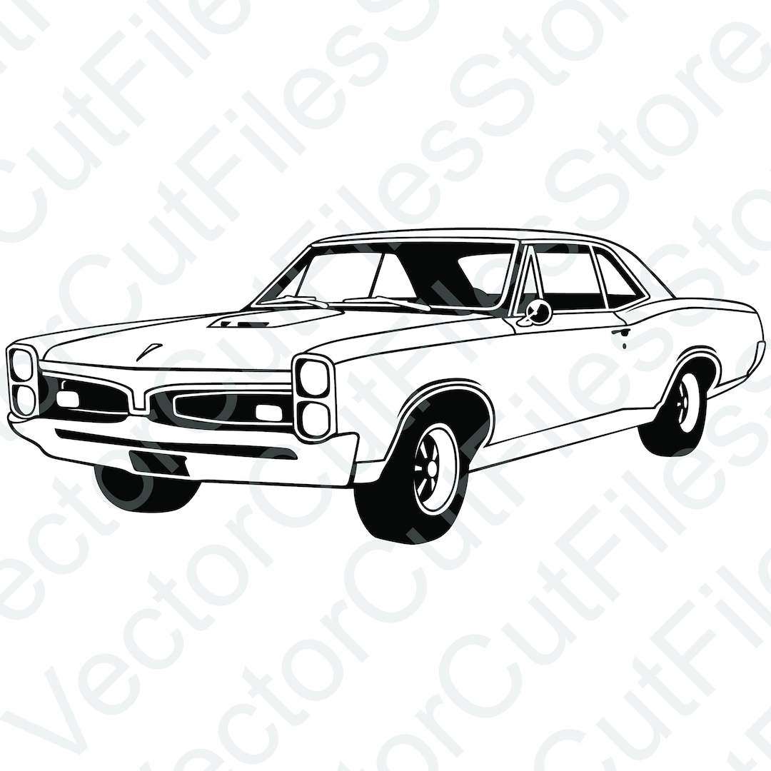 Pontiac GTO 1967 Angled View Vector Cut File - Etsy