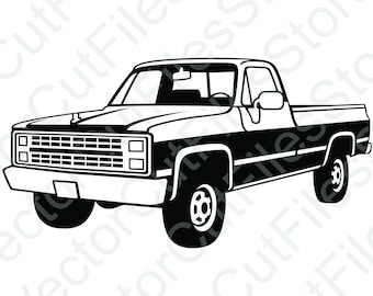 Chevrolet Silverado 1987 Side View Vector Cut File - Etsy
