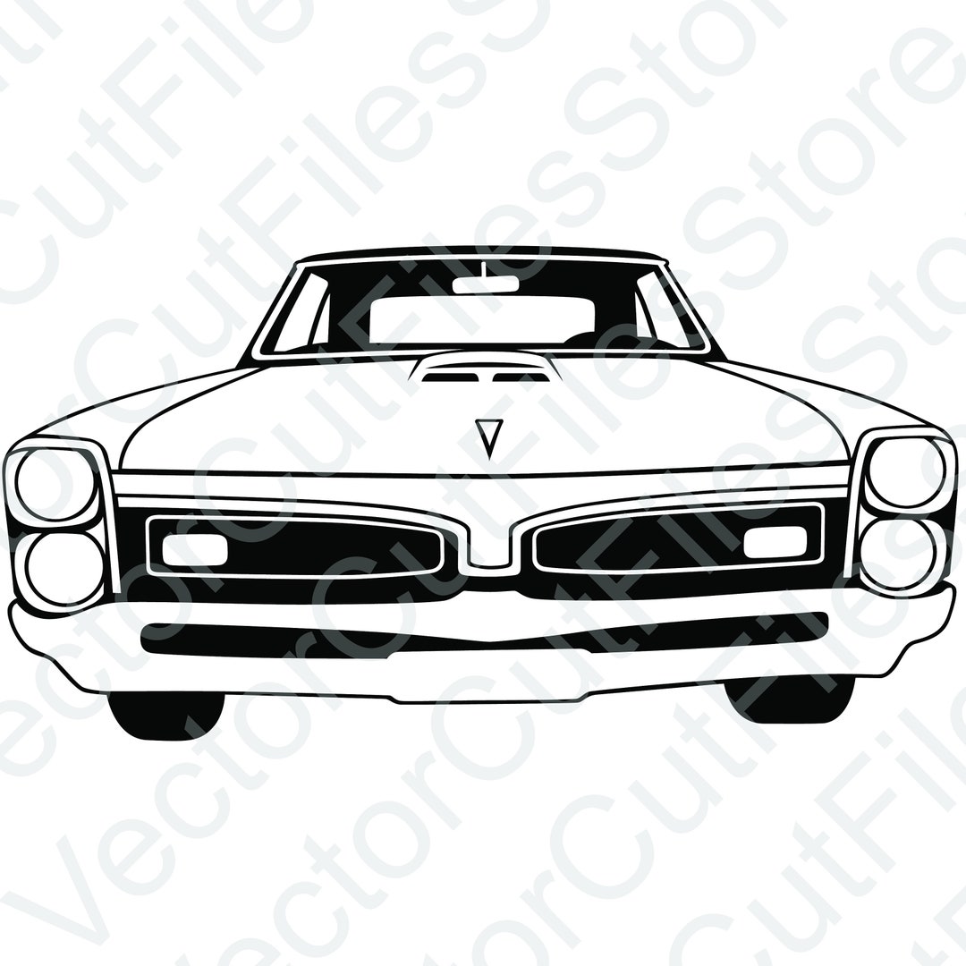 Pontiac GTO 1967 Front View Vector Cut File - Etsy