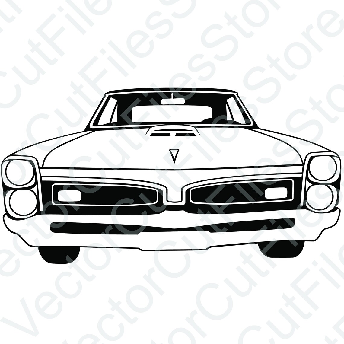 Pontiac GTO 1967 Front View Vector Cut File - Etsy