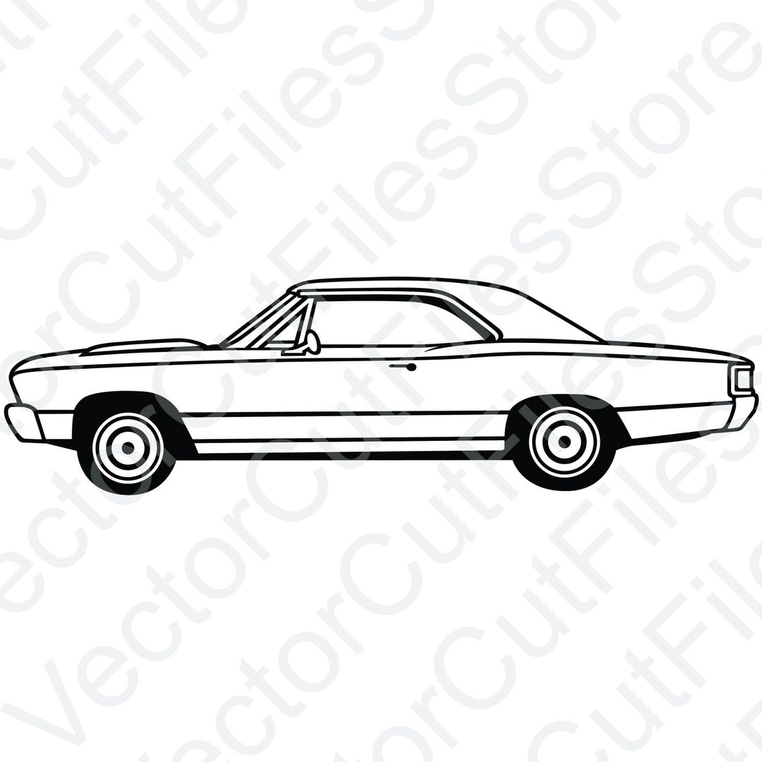 Chevrolet Chevelle 1967 Side View Vector Cut File - Etsy
