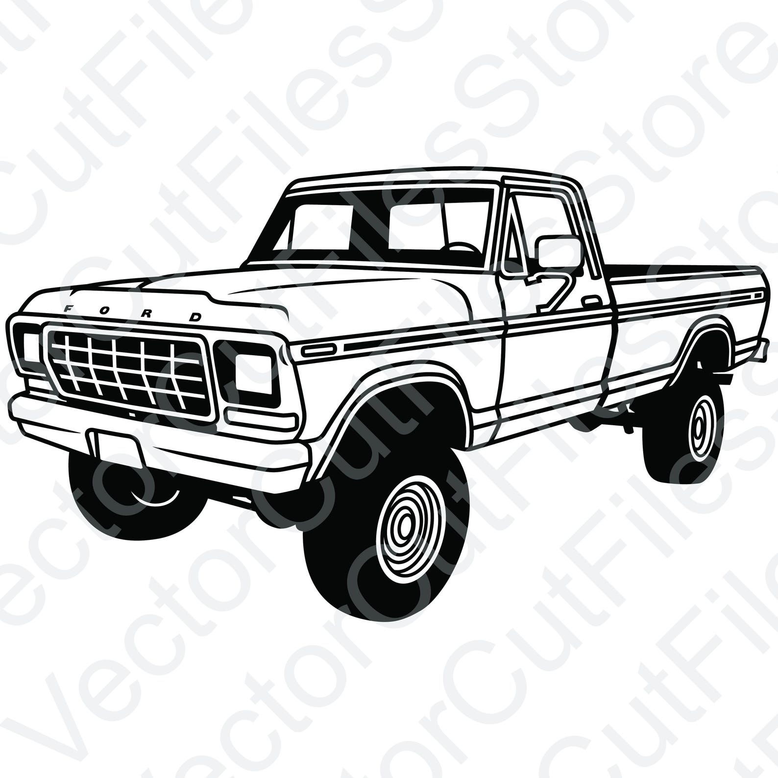 Ford F250 1978 Vector Cut File - Etsy