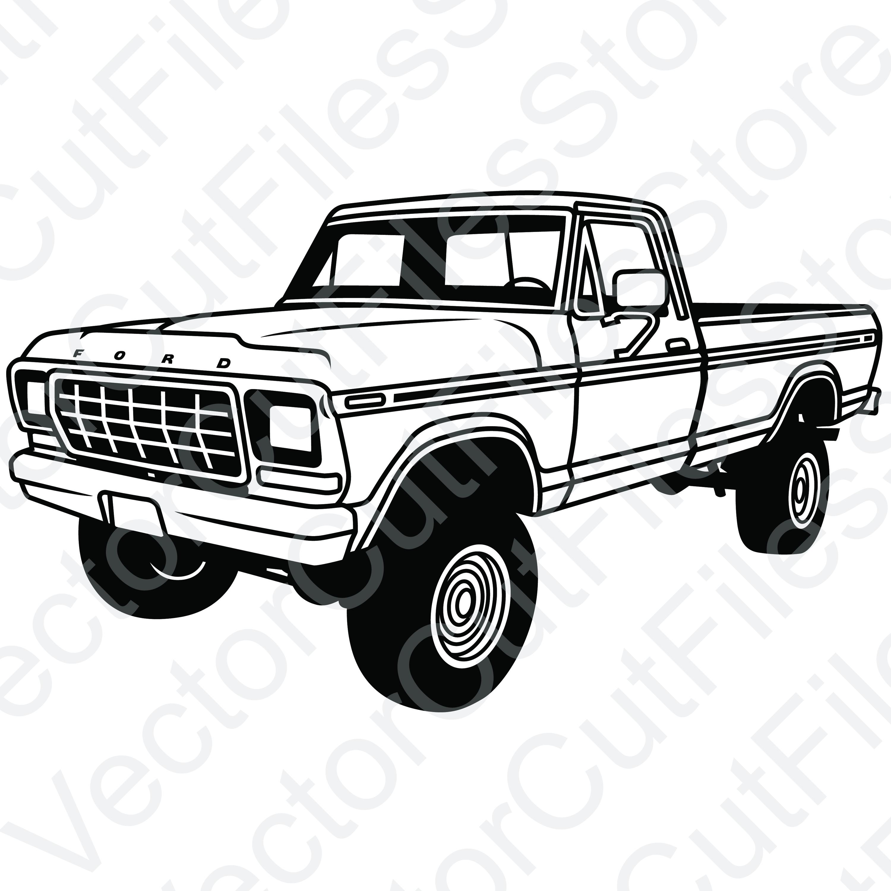 Ford F250 1978 Vector Cut File - Etsy