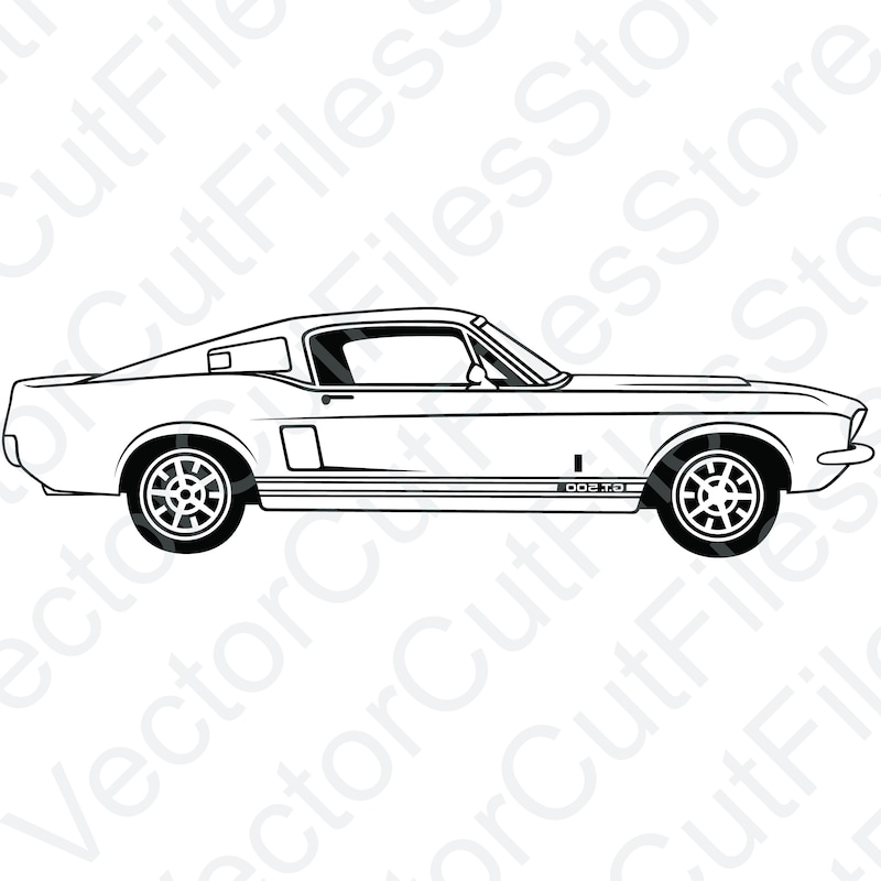 Black and White Mustang Clipart - Etsy