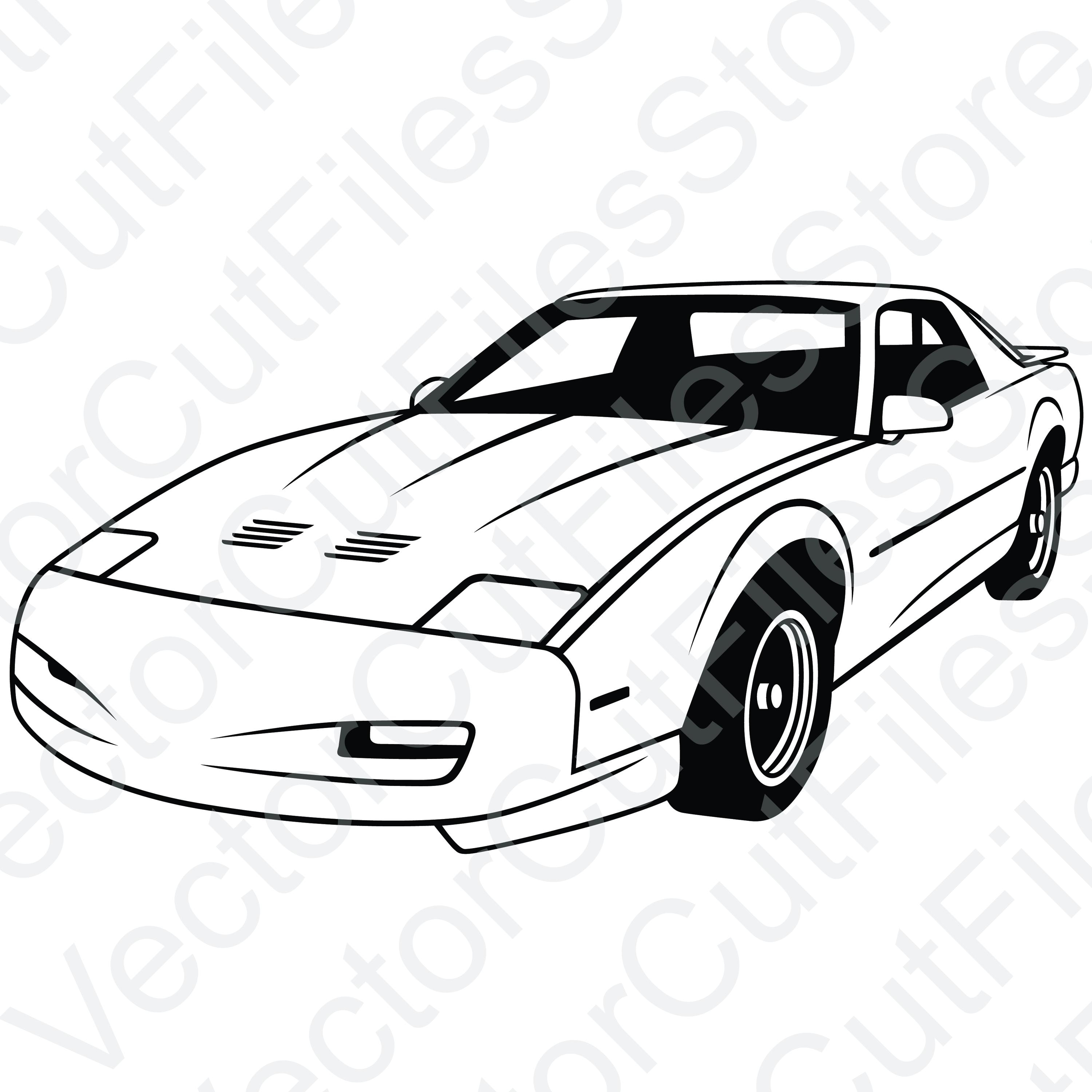 Pontiac Trans Am 91 GTA Angled View Vector Cut File - Etsy