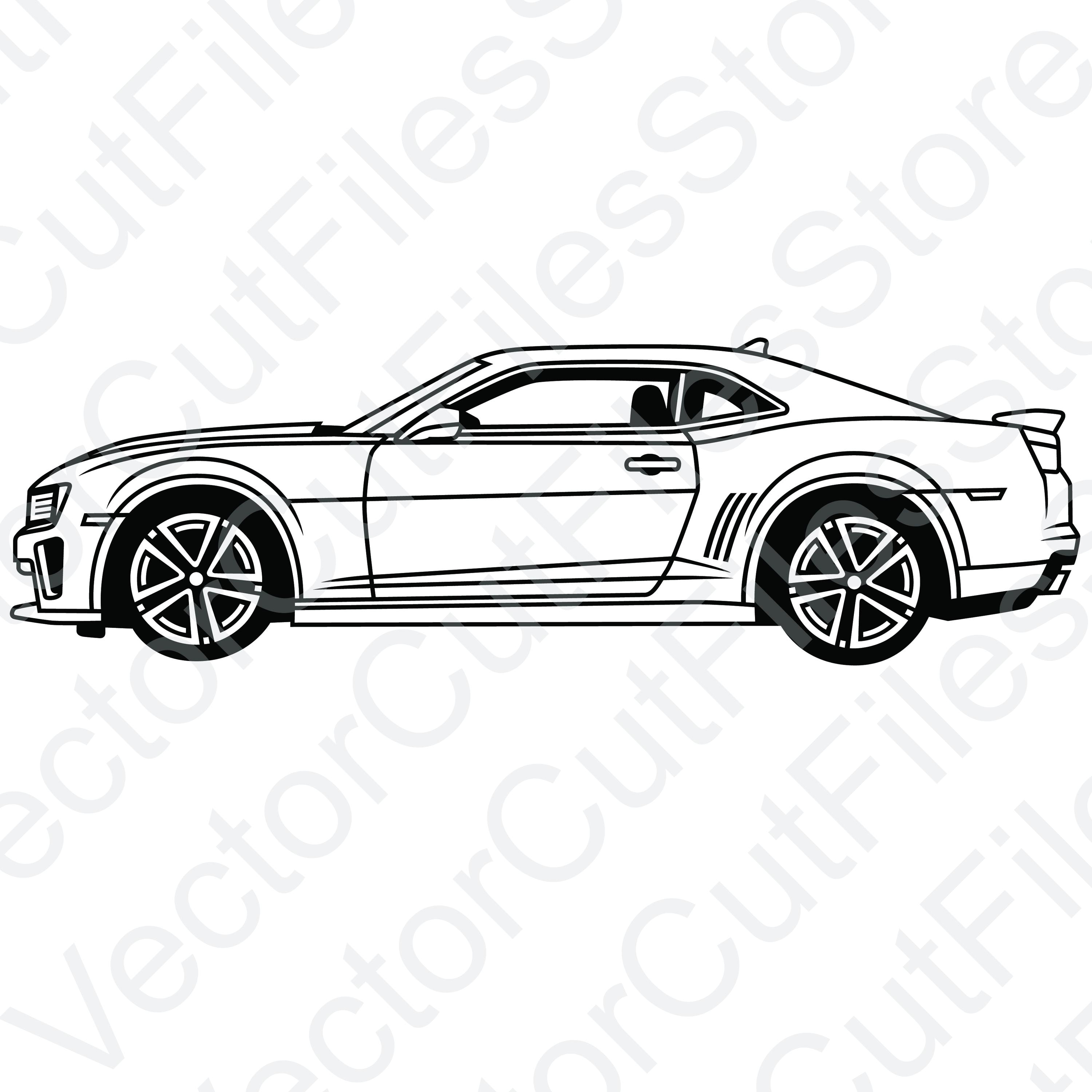 Chevrolet Camaro 2012 ZL1 Side View Vector Cut File - Etsy
