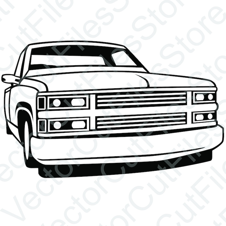 Chevrolet Lowered Truck 2 Vector Cut File - Etsy