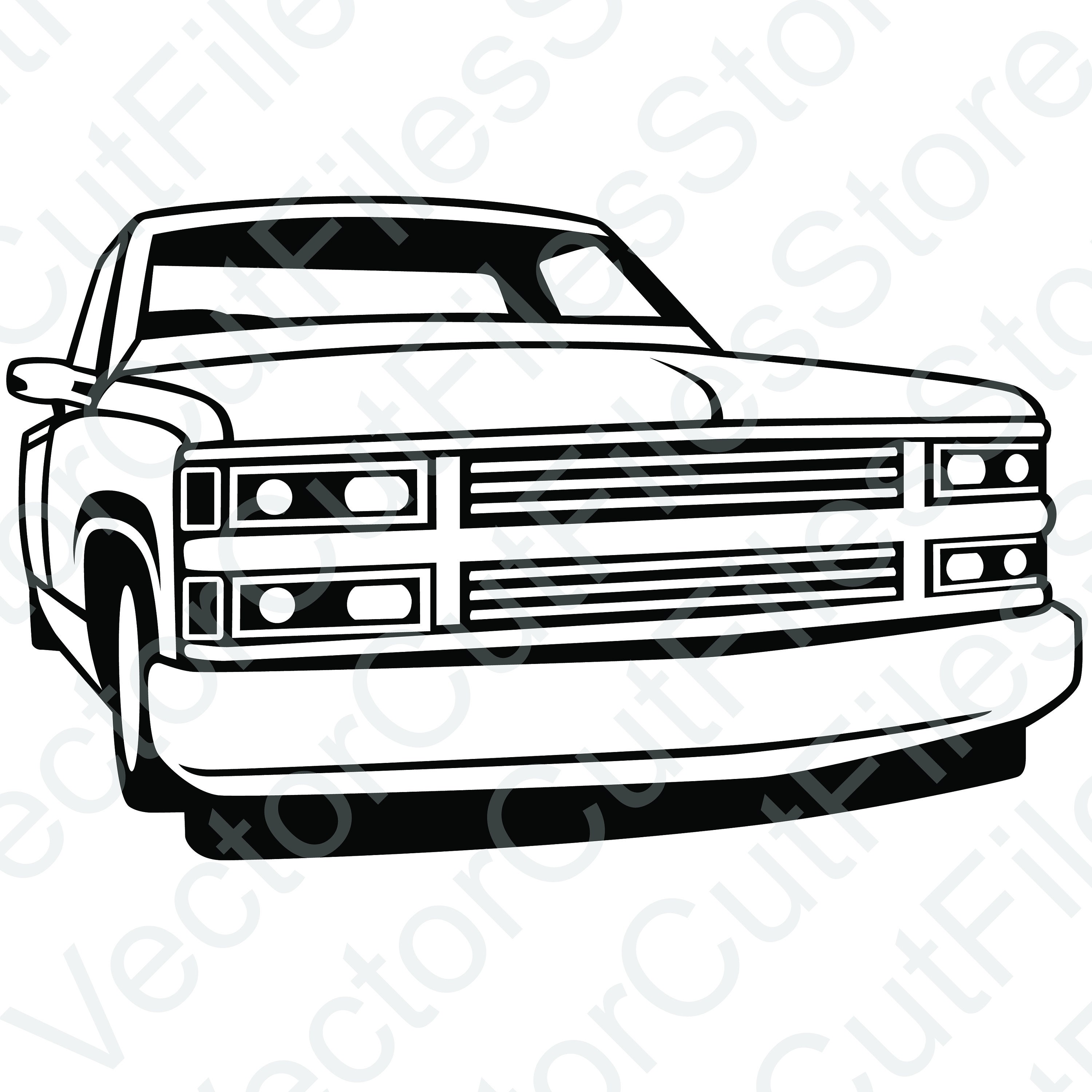 Chevrolet Lowered Truck 2 Vector Cut File - Etsy