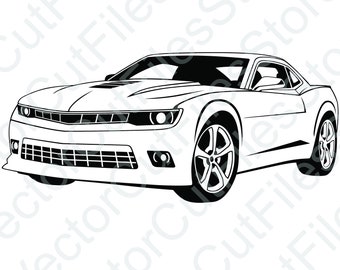 Chevrolet Camaro 2014 ZL1 Front View Vector Cut File - Etsy