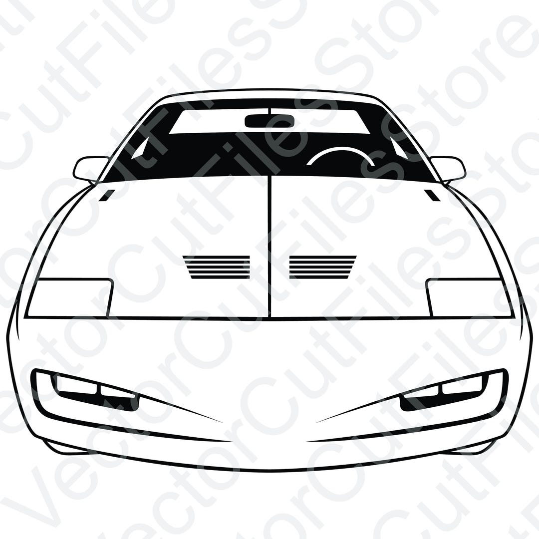 Pontiac Trans Am 91 GTA Front View Vector Cut File - Etsy