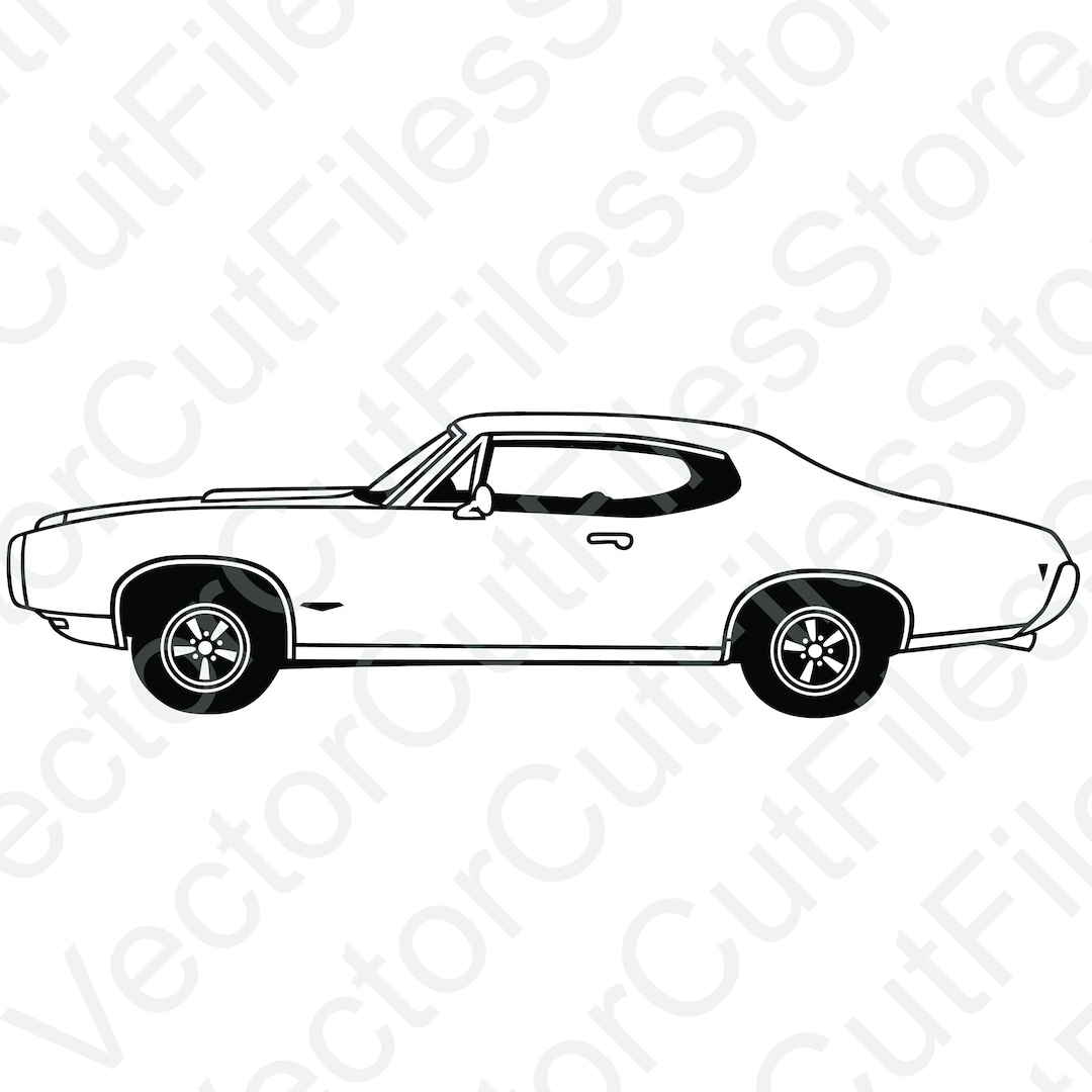 Pontiac GTO 1968 Side View Vector Cut File - Etsy