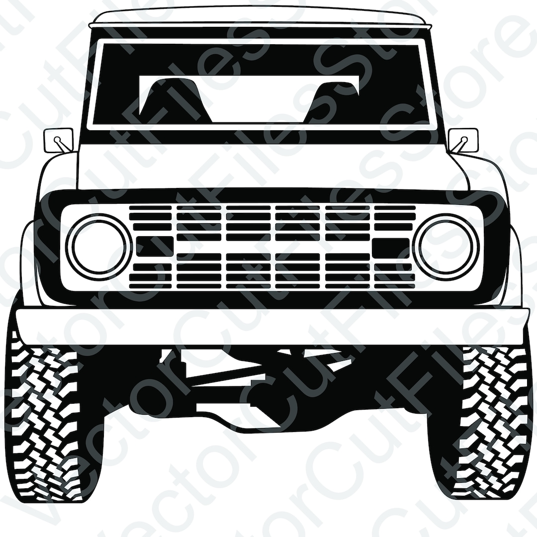 Ford Bronco Front View Vector Cut File - Etsy