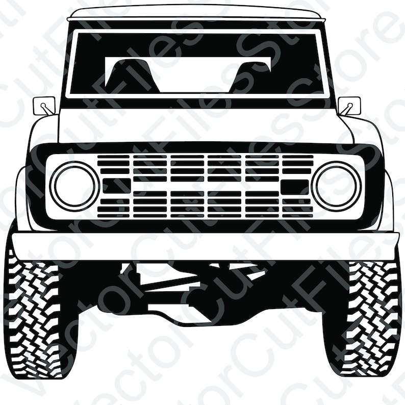 Ford Bronco Front View Vector Cut File - Etsy