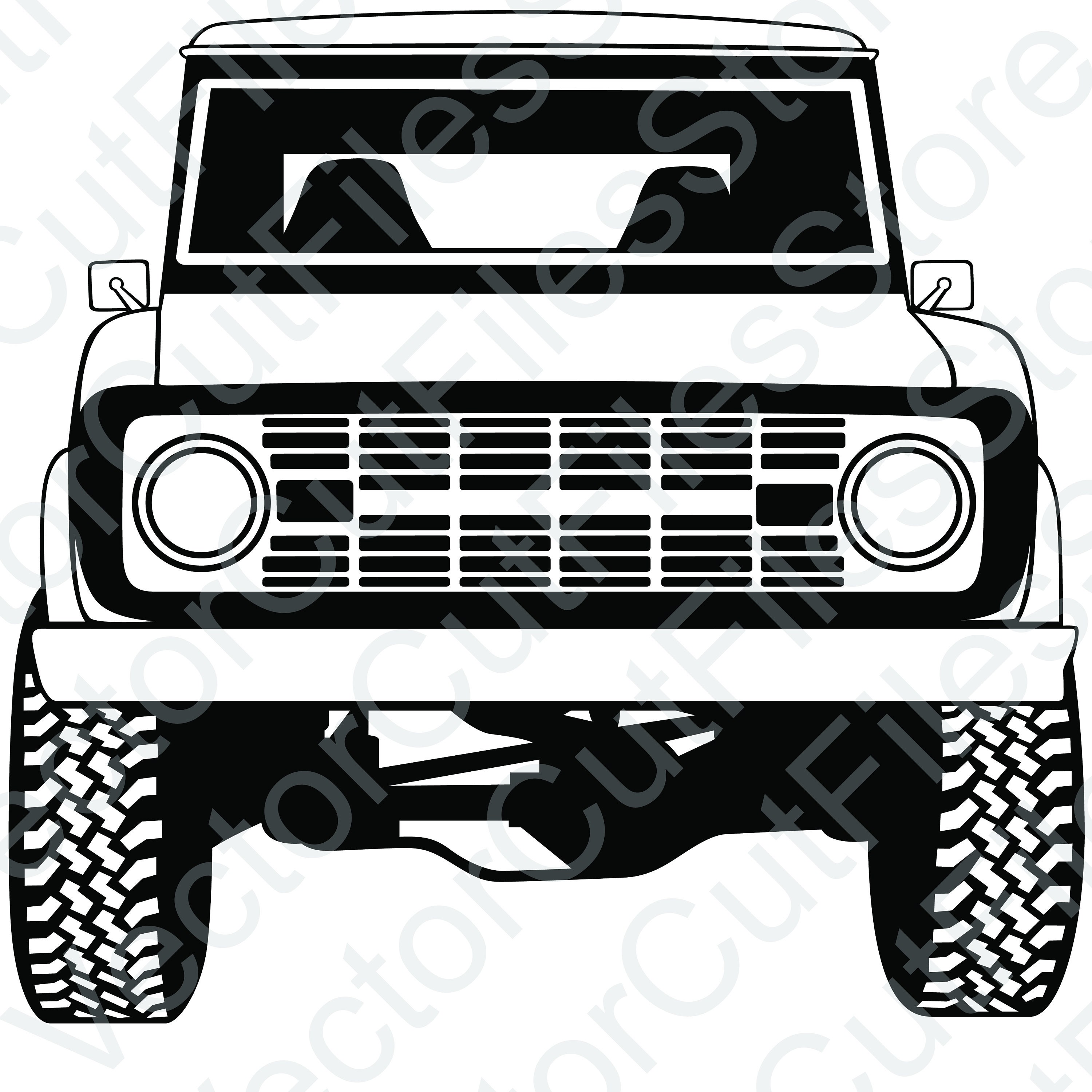 Ford Bronco Front View Vector Cut File - Etsy