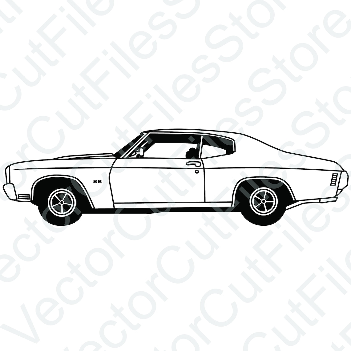 Chevrolet Chevelle SS 1970 Side View Vector Cut File - Etsy