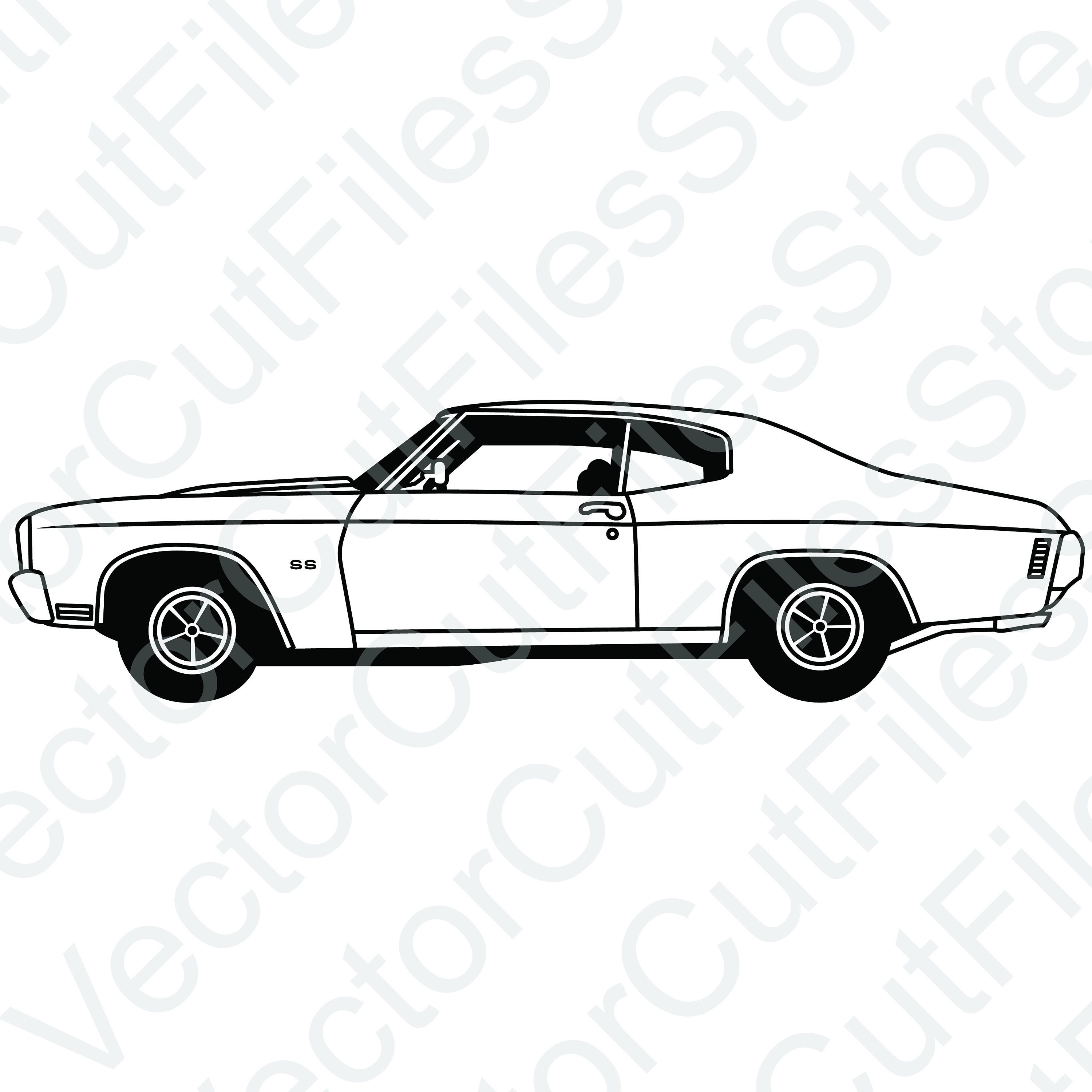 Chevrolet Chevelle SS 1970 Side View Vector Cut File - Etsy