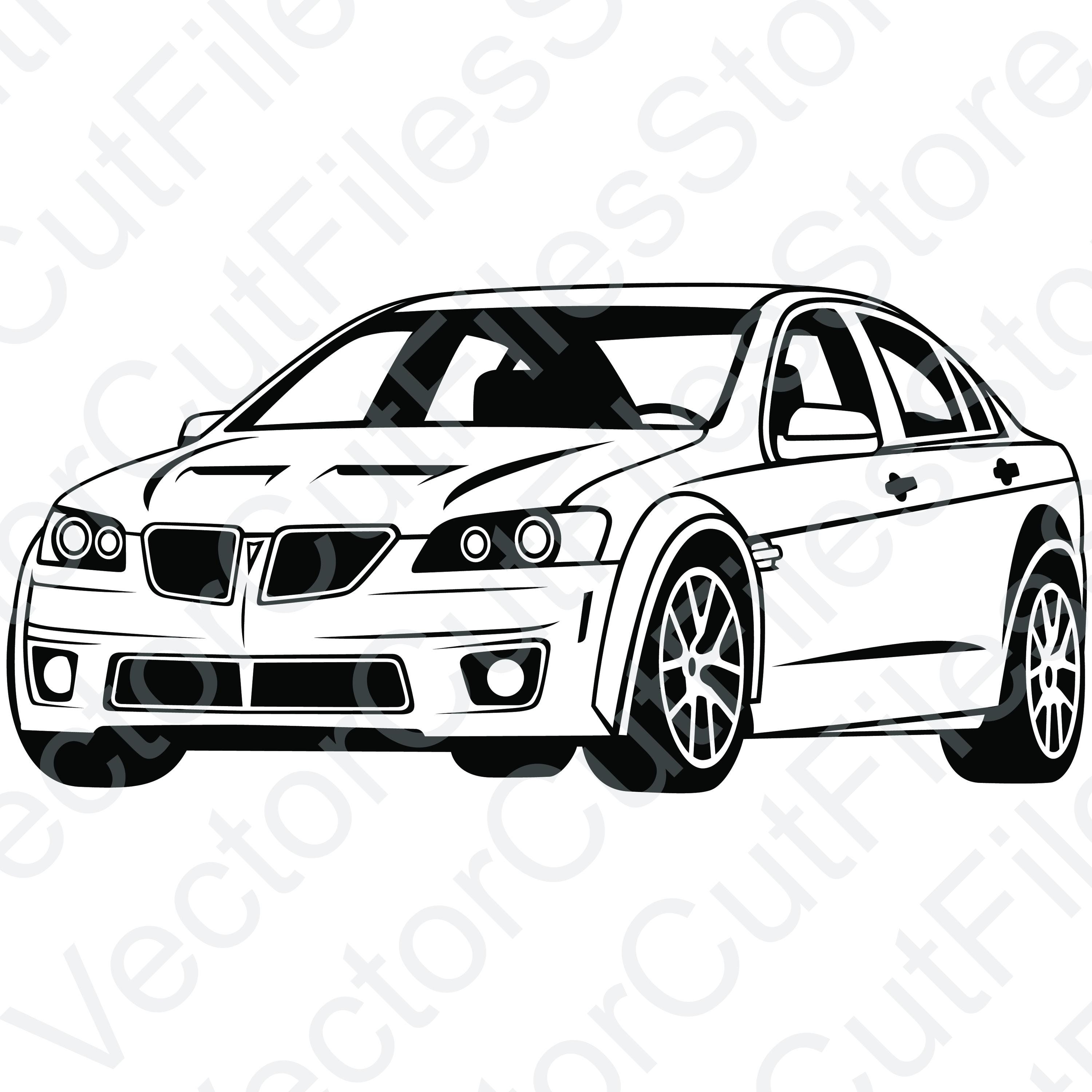 Pontiac G8 2009 Angled View Vector Cut File - Etsy