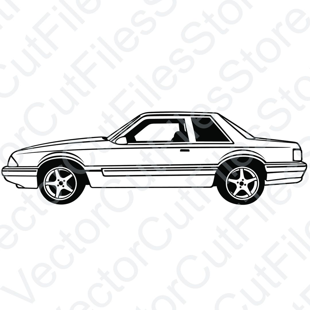 Ford Mustang 1989 Notchback Side View Vector Cut File - Etsy