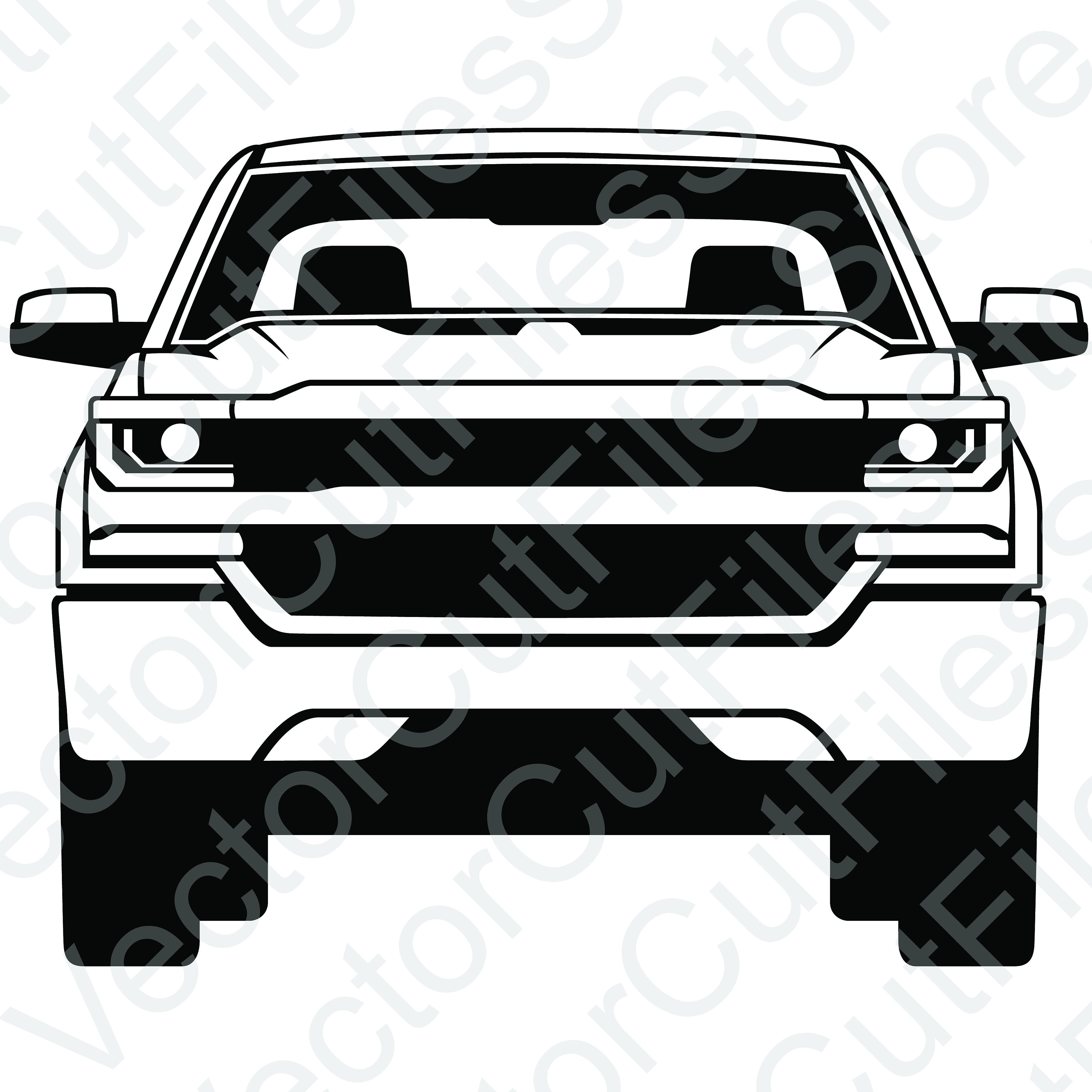 Chevrolet Silverado 2016 Front View Vector Cut File - Etsy