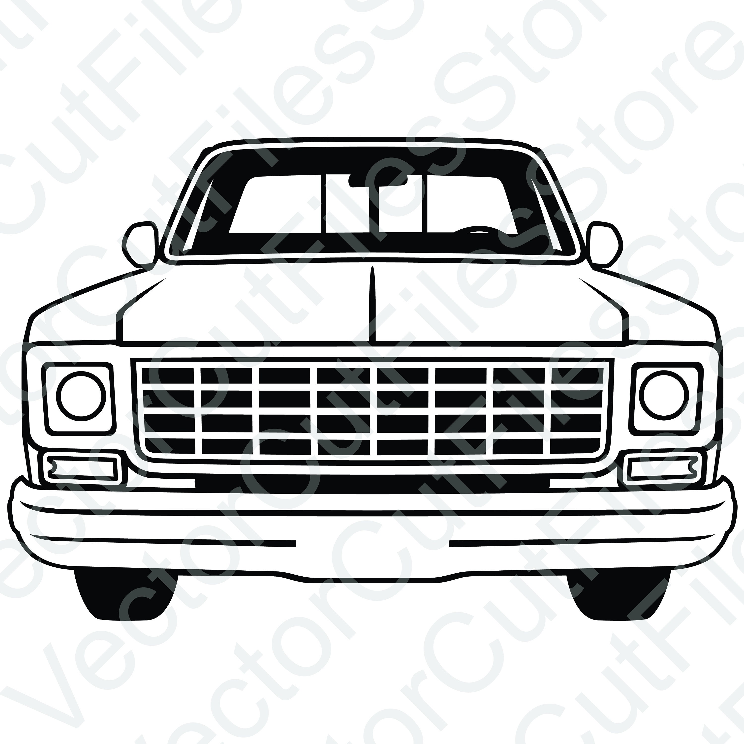 Chevrolet C10 1974 Fleetside Front View Vector Cut File - Etsy