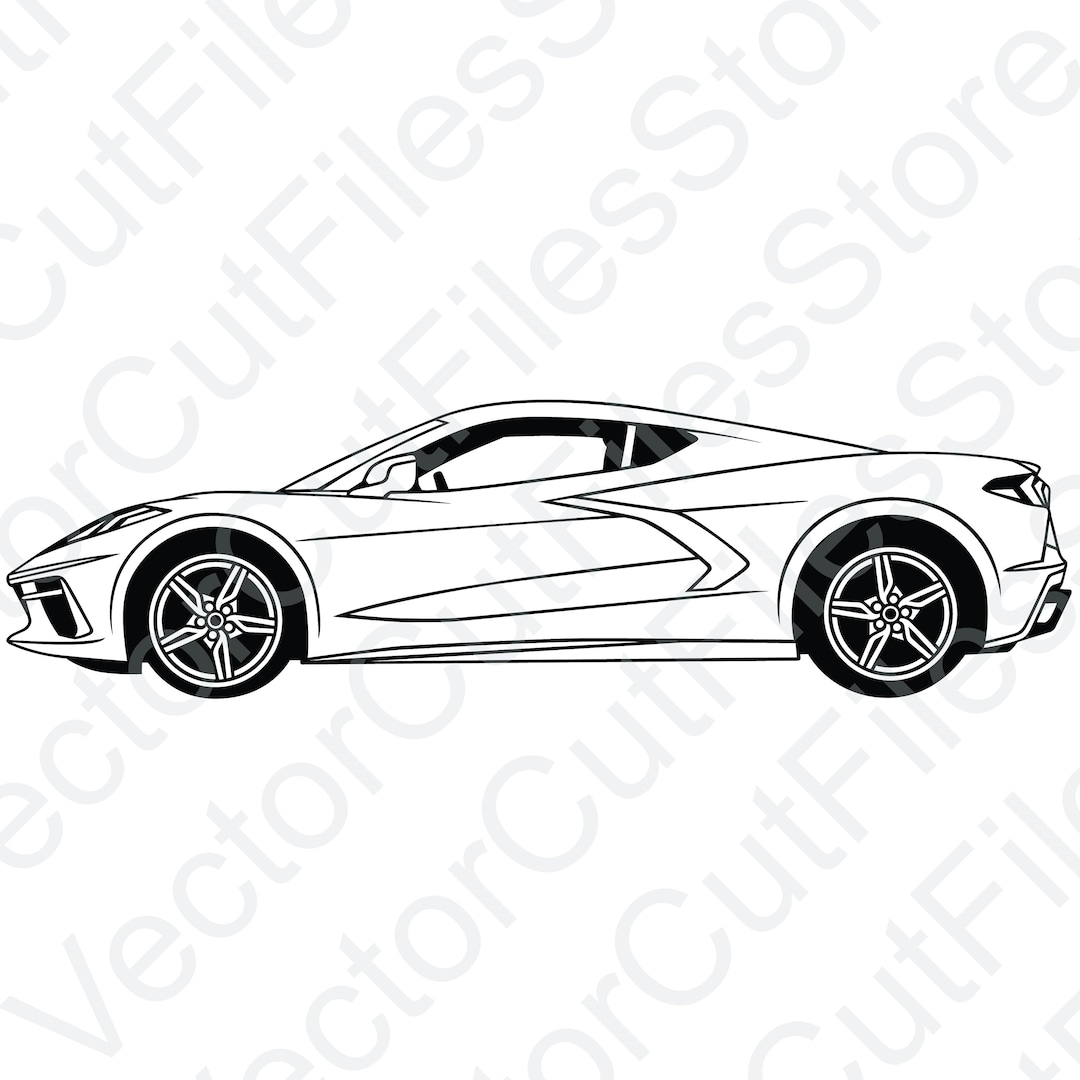 Chevrolet Corvette 2020 Side View Vector Cut File - Etsy