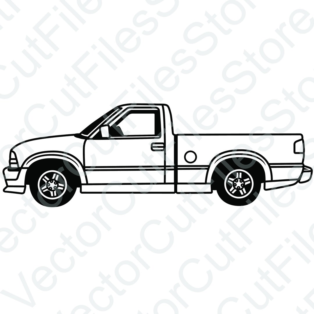 Chevrolet S10 1999 to 2004 Hot Rod Side View Vector Cut File - Etsy