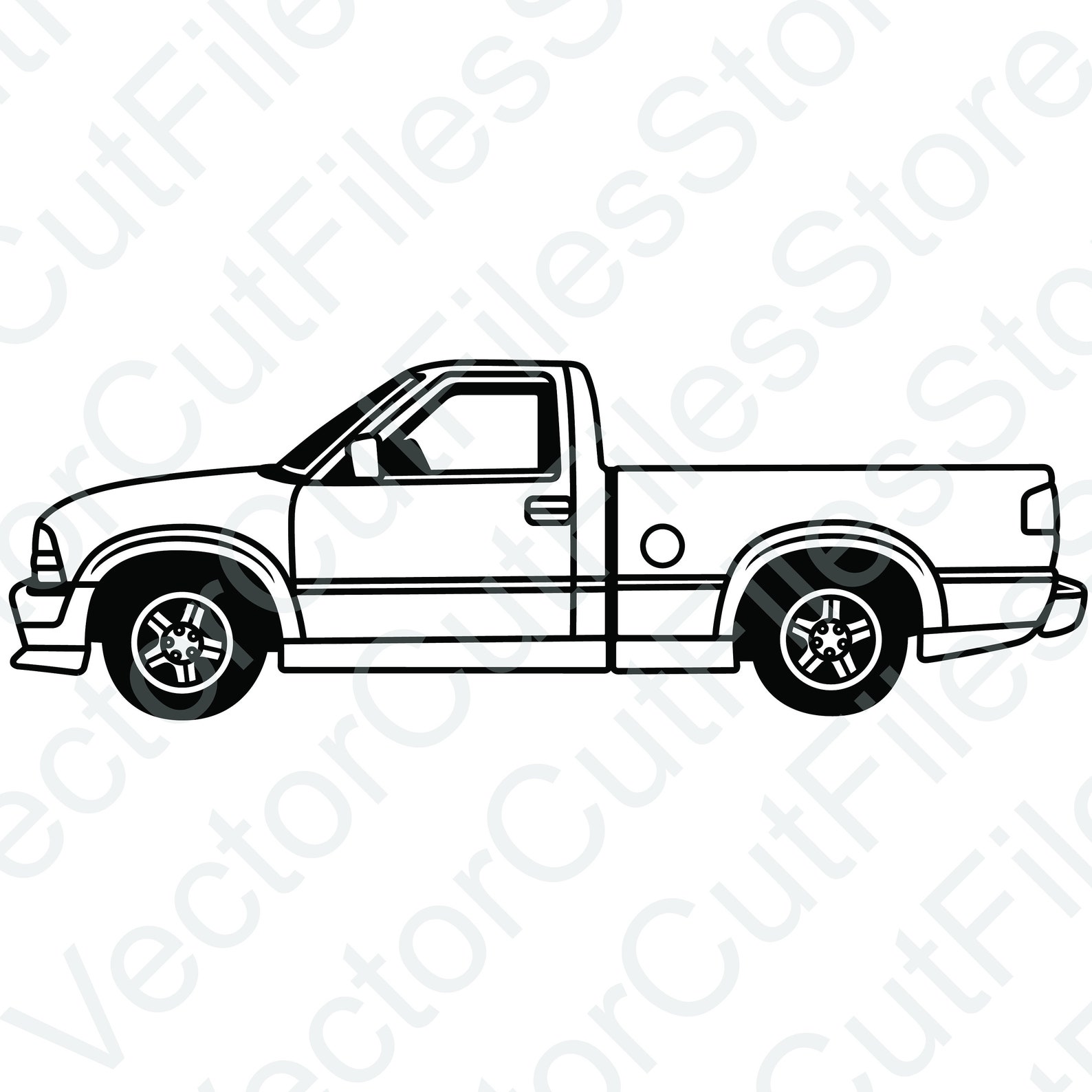Chevrolet S10 1999 to 2004 Hot Rod Side View Vector Cut File - Etsy