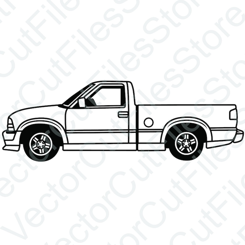 Chevrolet S10 1999 to 2004 Hot Rod Side View Vector Cut File - Etsy
