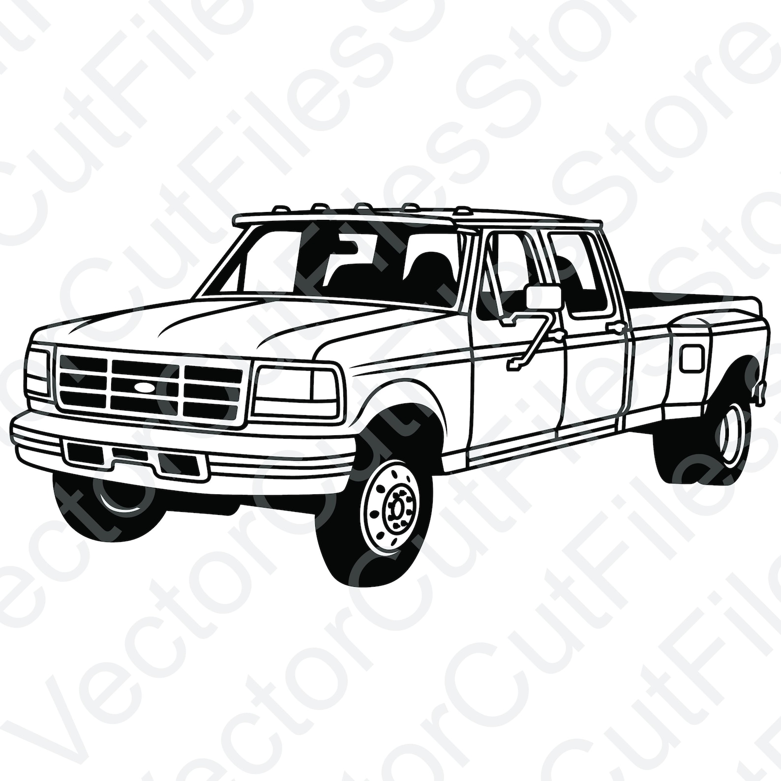 Ford F350 1997 Dually Vector Cut File - Etsy