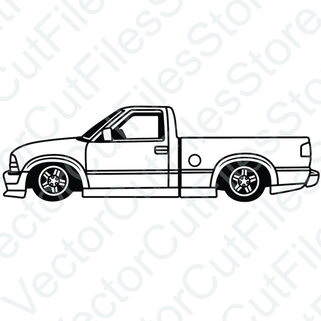 Chevrolet S10 1999 to 2004 Slammed Side View Vector Cut File - Etsy