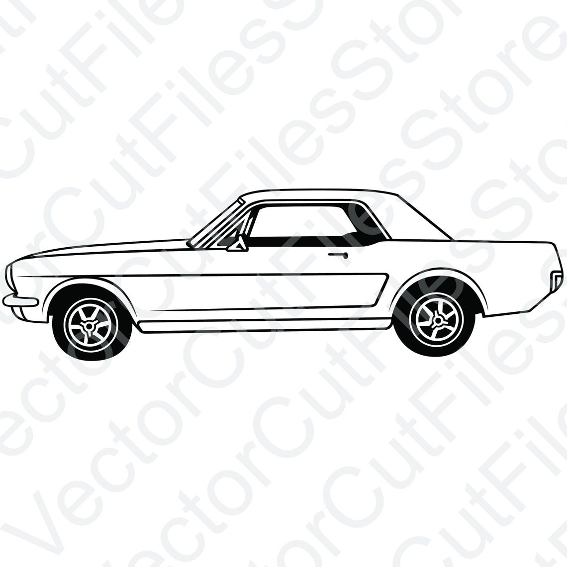 Ford Mustang 1964 to 1966 Side View Vector Cut File - Etsy