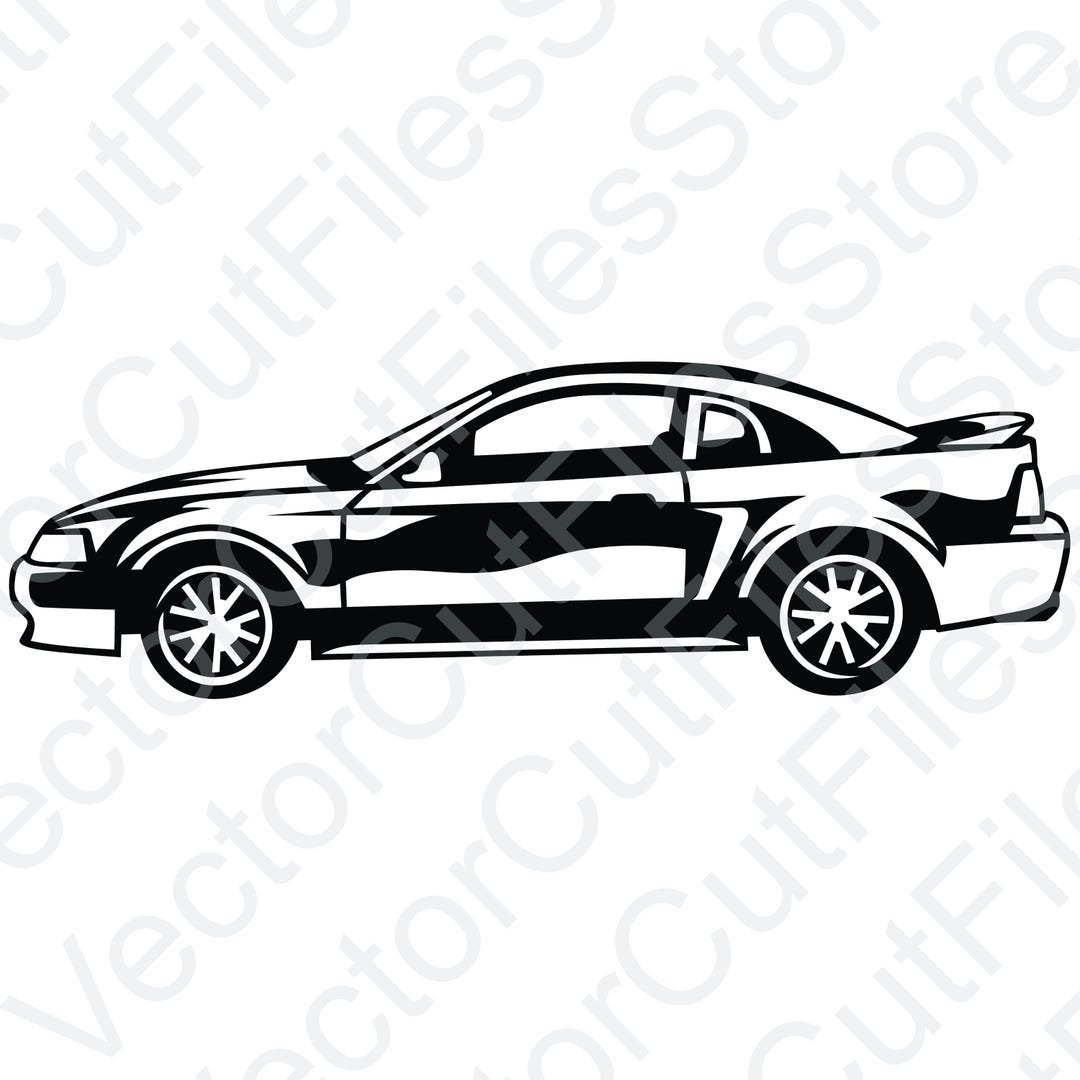 Ford Mustang 1999 Side View Vector Cut File - Etsy