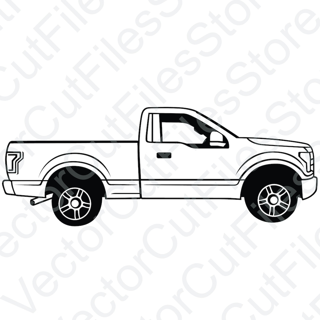 Ford F150 XL 2016 Side View Vector Cut File - Etsy