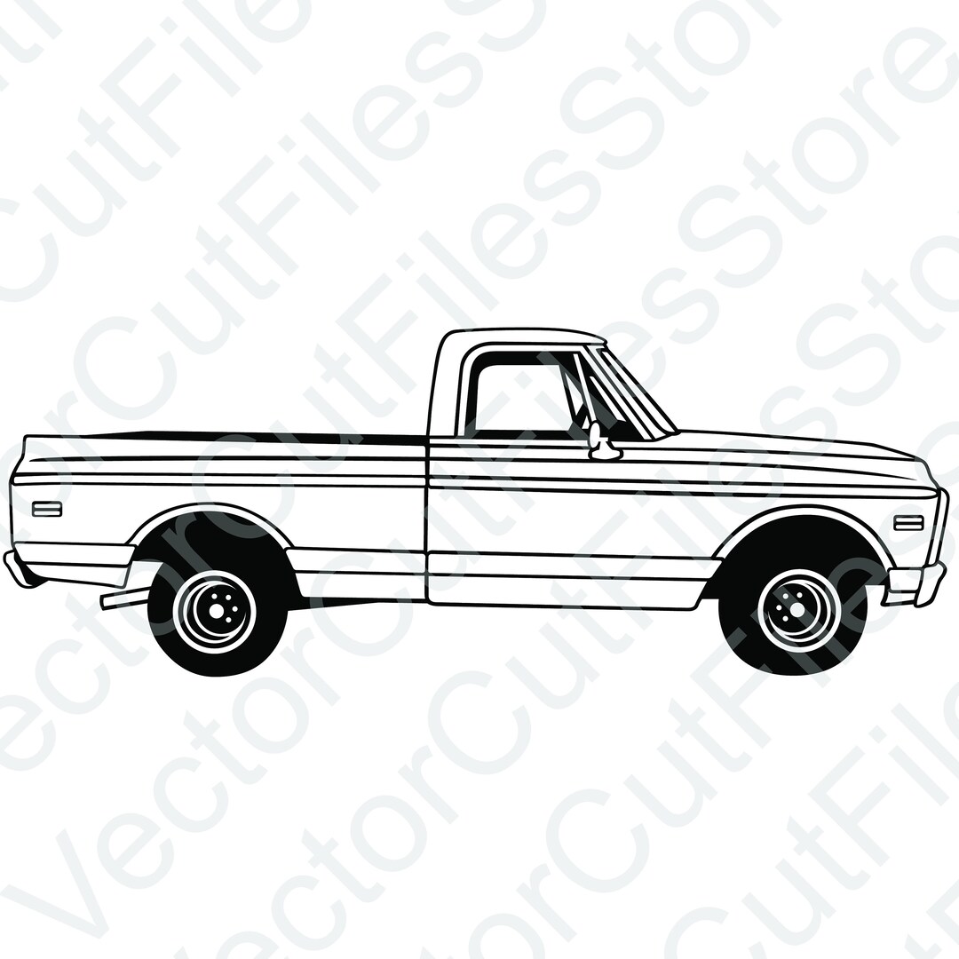 Chevrolet C10 1969 Fleetside Side View Vector Cut File - Etsy