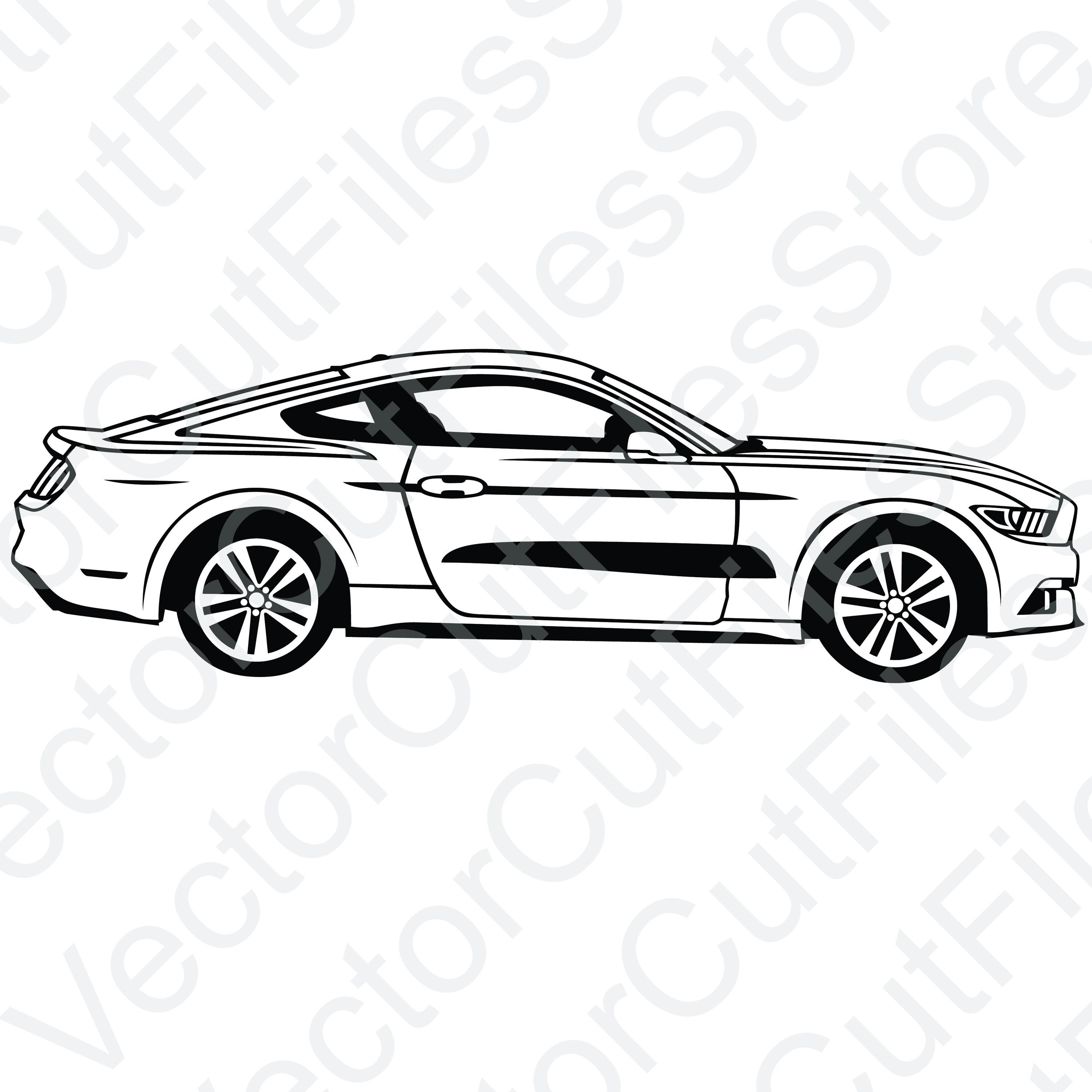 Ford Mustang 2015 Side View Vector Cut File - Etsy