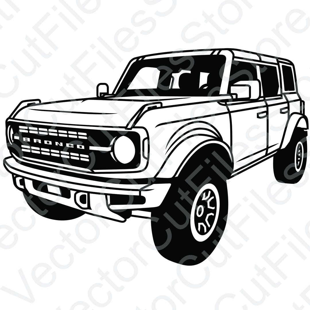 Ford Bronco 2022 Angled View Vector Cut File - Etsy