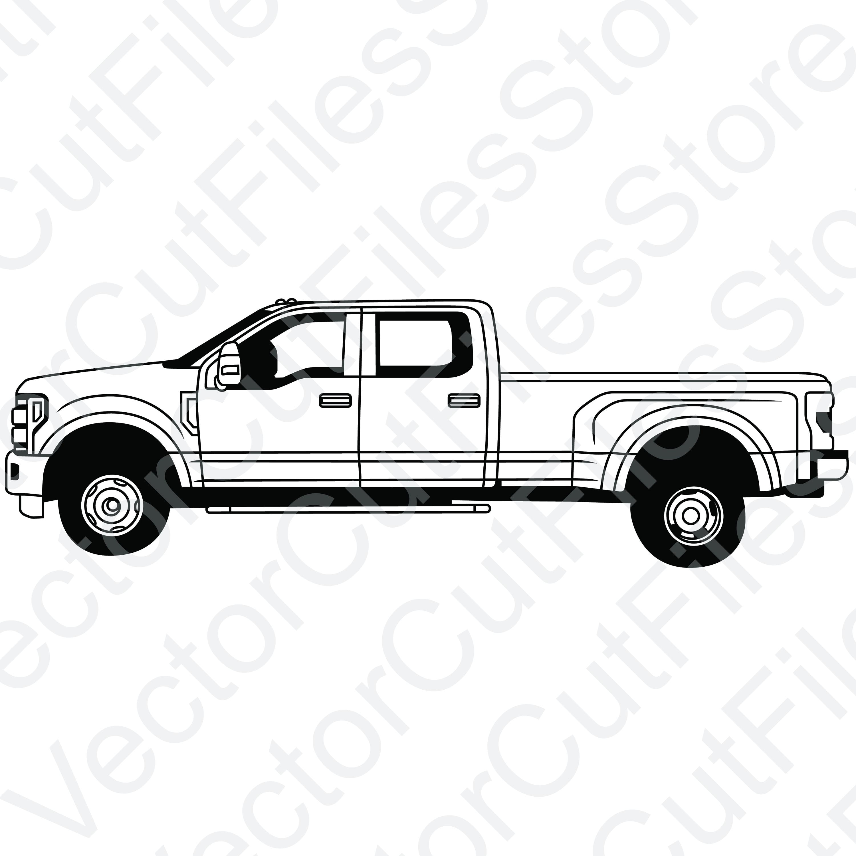 Ford F350 2017 Side View Vector Cut File - Etsy