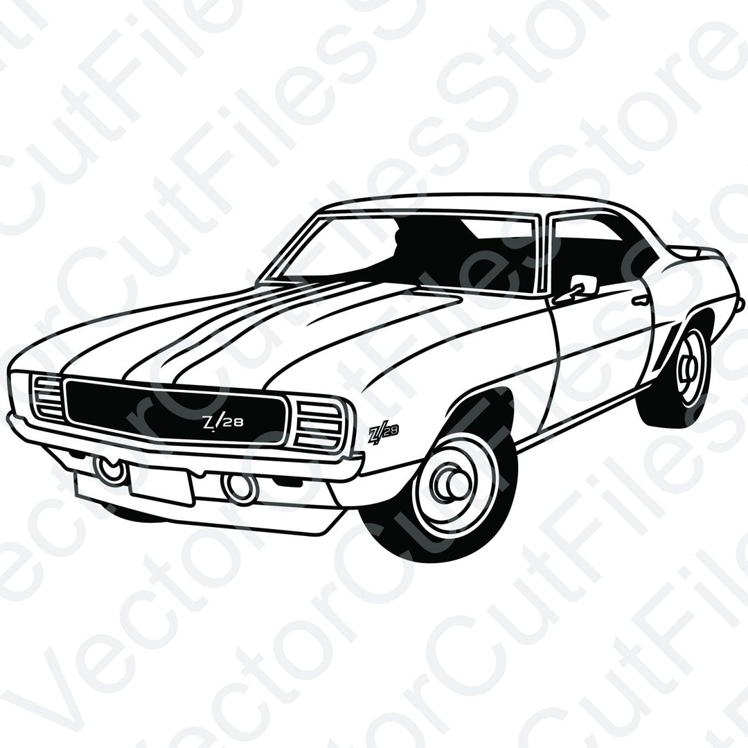 Chevrolet Camaro 1969 Z28 View Vector Cut File - Etsy