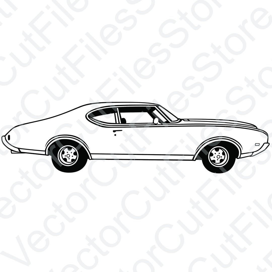 Oldsmobile Cutlass 1969 Side View Vector Cut File - Etsy